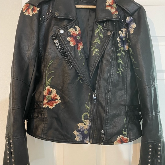 Blank NYC | Jackets & Coats | Faux Leather Embroidered Motorcycle ...